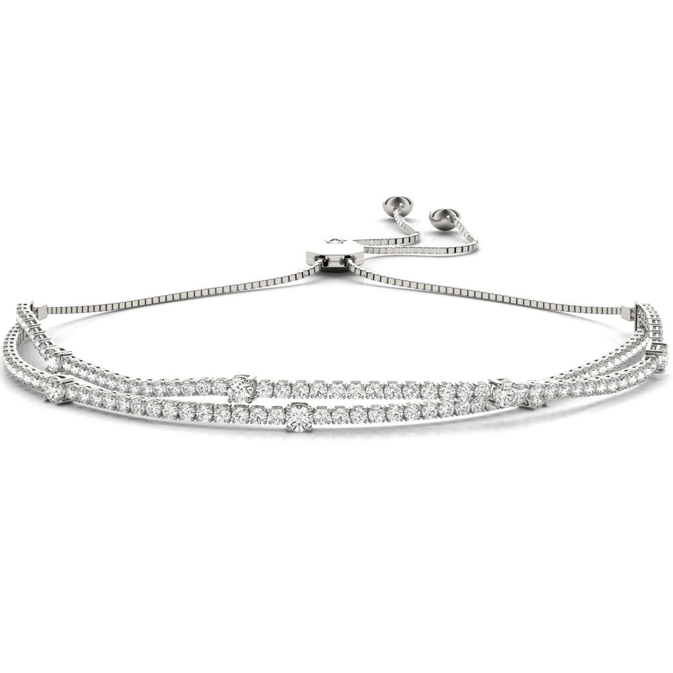 Round Diamond Multi-Row Slider Bracelet 70580-W